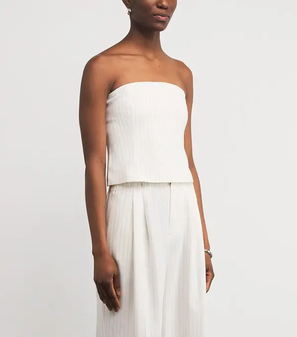Good American Stripe Essential Suiting Crop Top