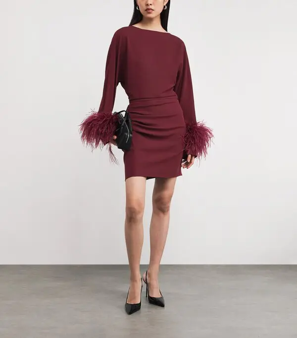 Lapointe Feather-trim Mini Dress