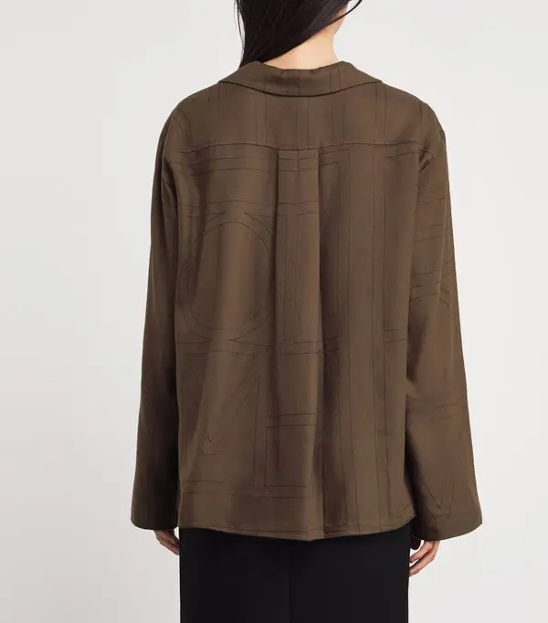 TOTEME Modal Flannel Monogram Shirt - Brown
