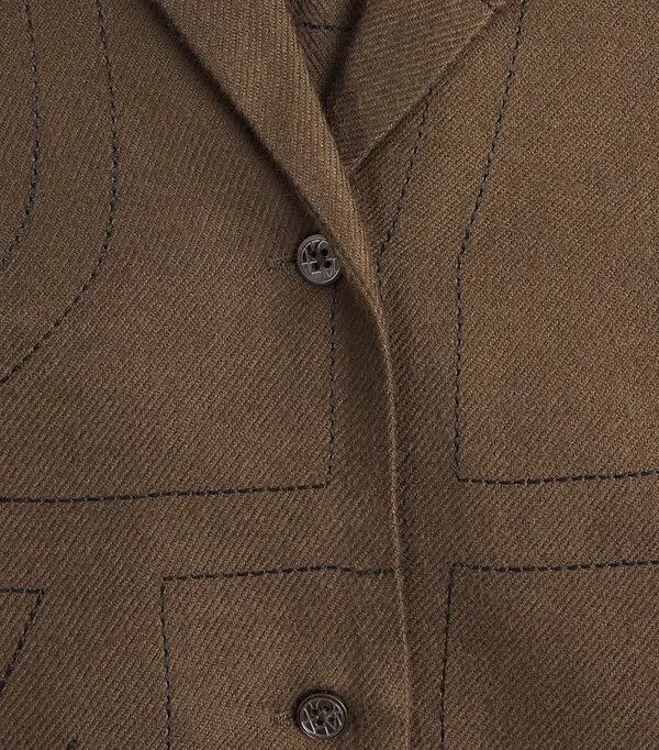 TOTEME Modal Flannel Monogram Shirt - Brown