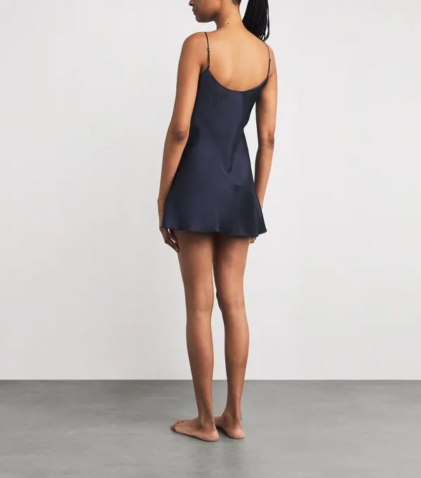 blue babydoll slip dress Finn Collared Midi Dress - Blue Stripe