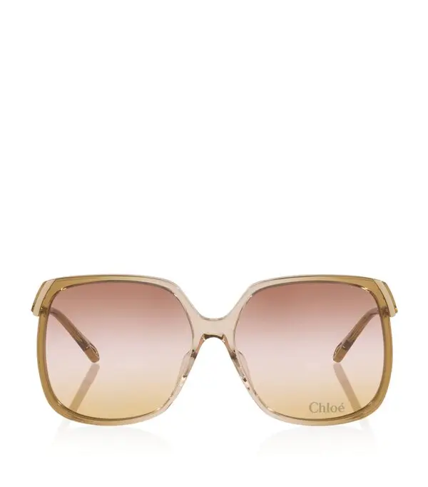 Chloé Acetate Rectangle Sunglasses - Brown