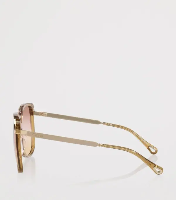 Chloé Acetate Ch0286s Rectangle Sunglasses - Brown