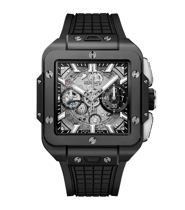 HUBLOT Ceramic Square Bang Unico Magic Watch - Black