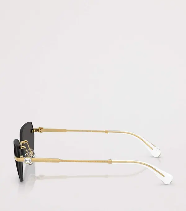 SWAROVSKI Sk7038 Irregular Sunglasses - Gold