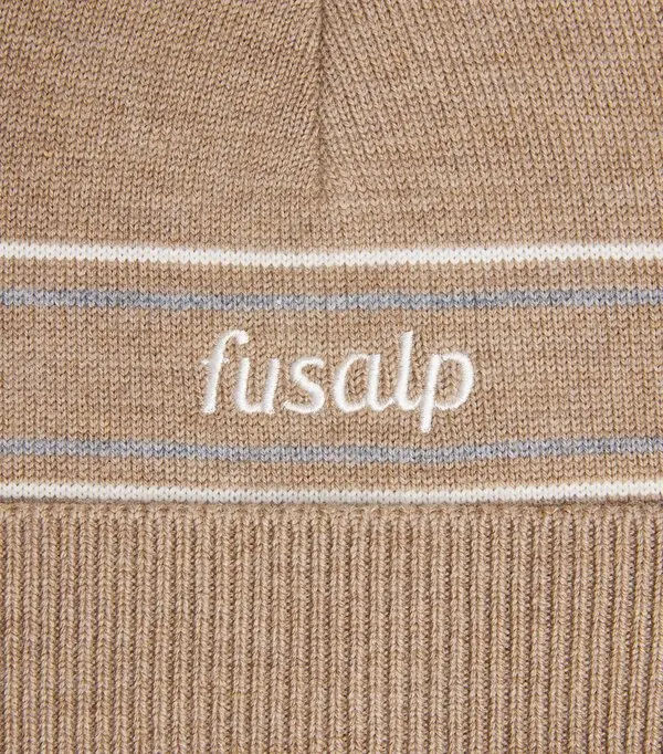 Fusalp Wool Stripe Logo Beanie