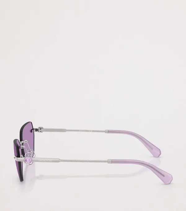 SWAROVSKI Sk7038 Irregular Sunglasses - Silver