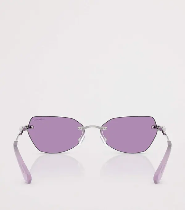 SWAROVSKI Sk7038 Irregular Sunglasses - Silver