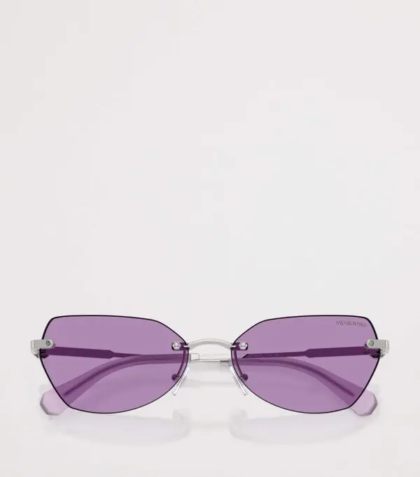 SWAROVSKI Sk7038 Irregular Sunglasses - Silver