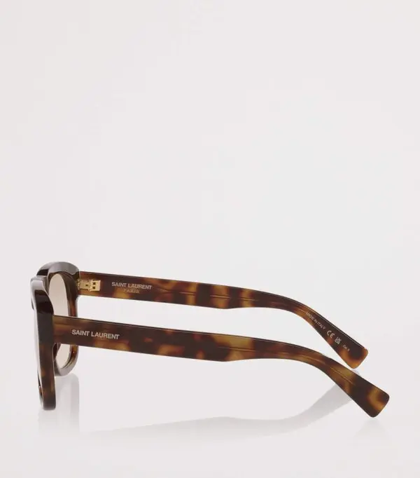 Saint Laurent Acetate Sl 558 Rectangle Sunglasses - Brown
