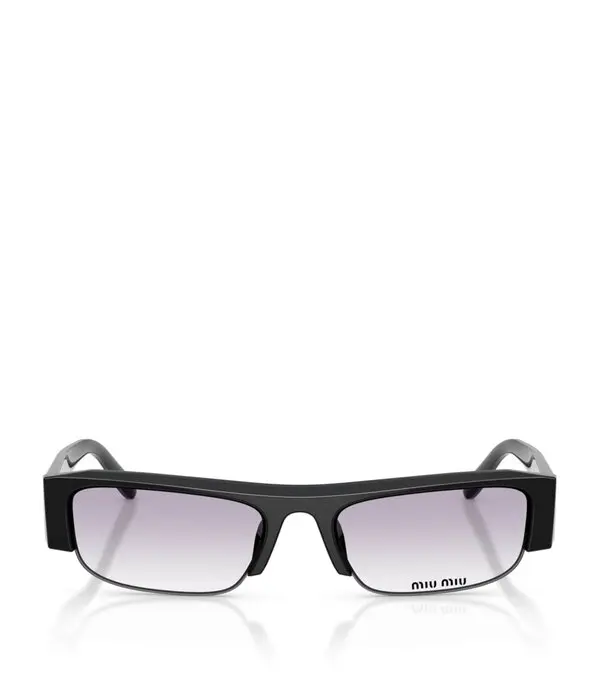 Miu Miu Acetate Vedette Rectangle Sunglasses - Black