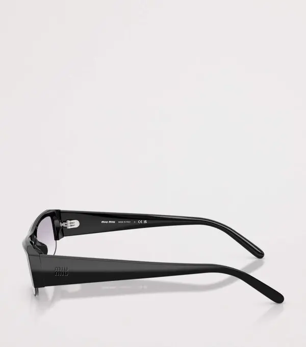Miu Miu Acetate Vedette Rectangle Sunglasses - Black