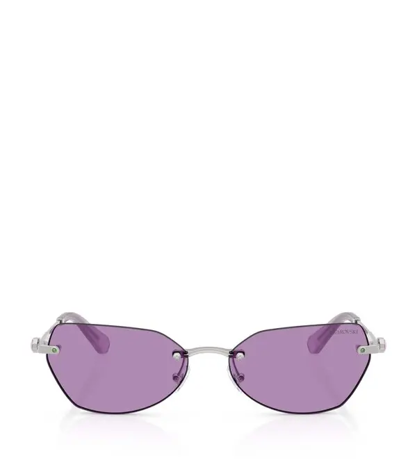 SWAROVSKI Sk7038 Irregular Sunglasses - Silver