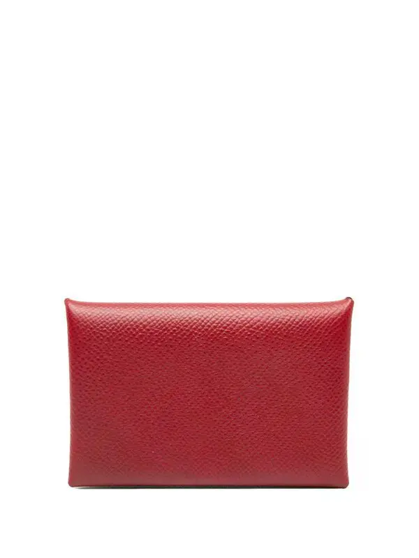 Hermès 2017 Epsom Calvi Card Holder - Red
