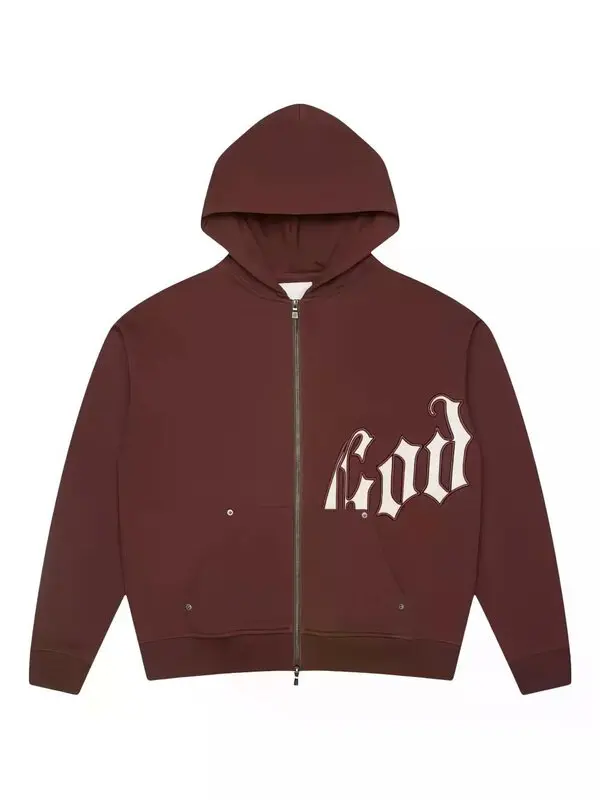 GODSPEED Logo Zip Hoodie - Brown