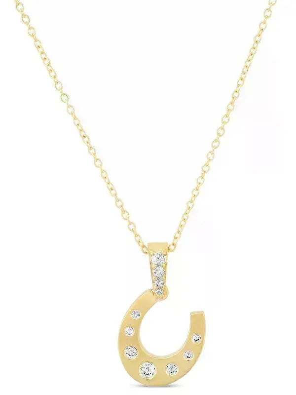 JENNIFER MEYER Horseshoe Diamond Pendant Necklace - Gold