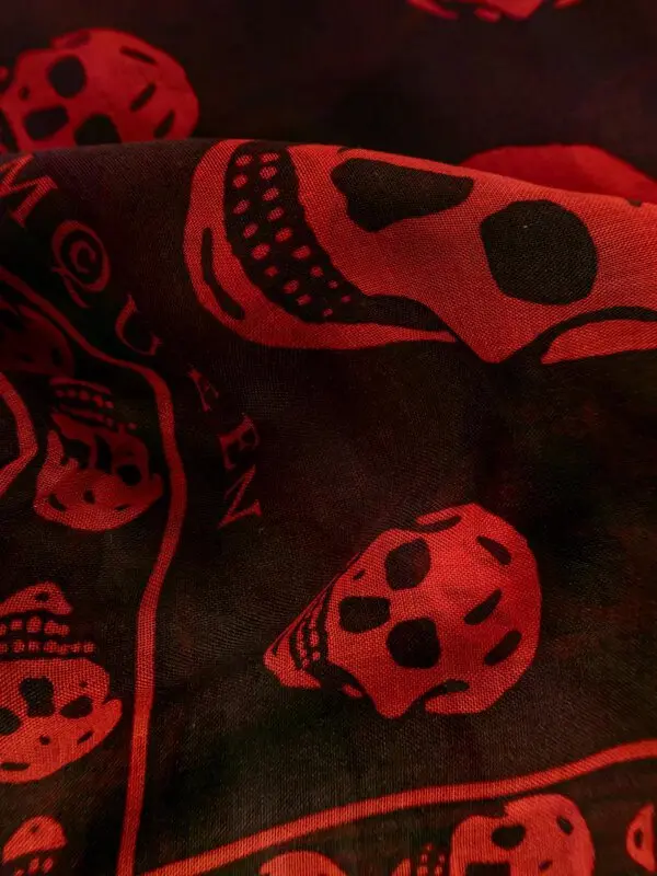 Alexander McQueen Skull-pattern Fringed Scarf