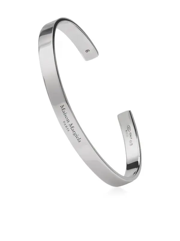 MAISON MARGIELA Logo Cuff Bracelet - Silver