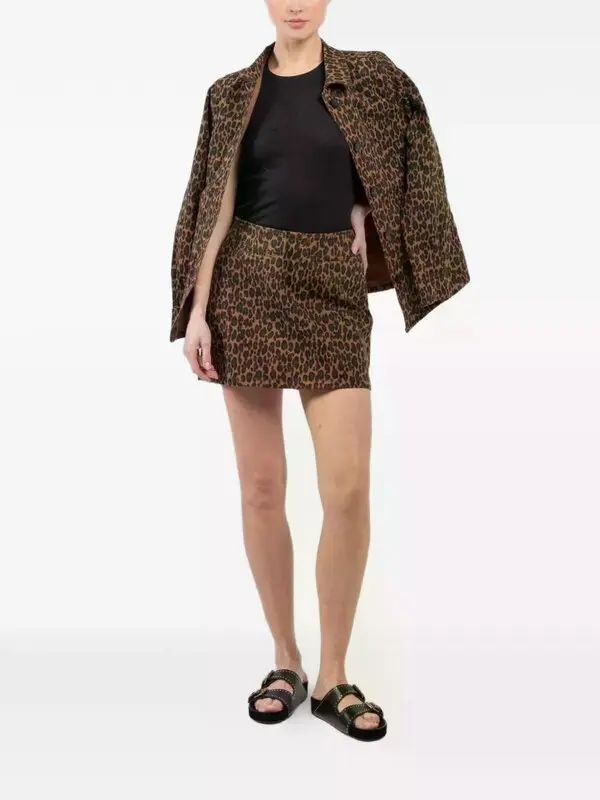 DL1961 Alma Leopard-pattern Mini Skirt