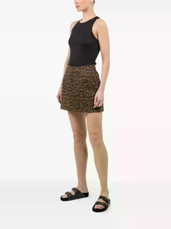 DL1961 Alma Leopard-pattern Mini Skirt