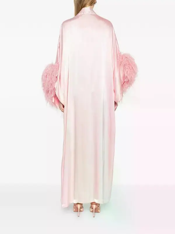 REEM AL DHAHERI Feather-trim Kaftan Set