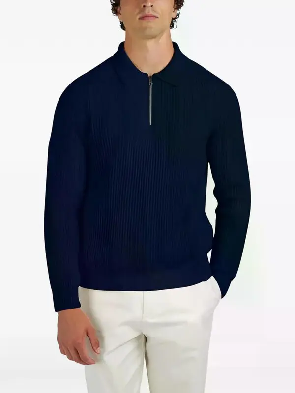 Paul & Shark Zipped Polo Shirt - Blue