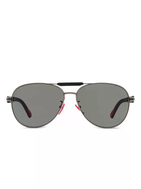 Moncler Rubber Effect Pilot Sunglasses - Grey