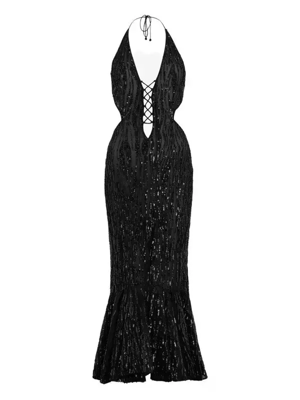 Roberto Cavalli Sequined Drawstring Dress
