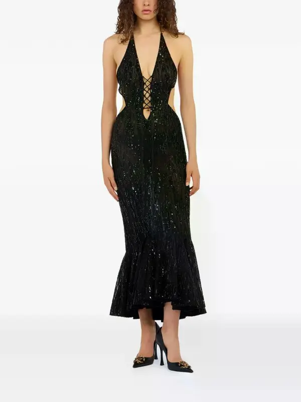 Roberto Cavalli Sequined Drawstring Dress
