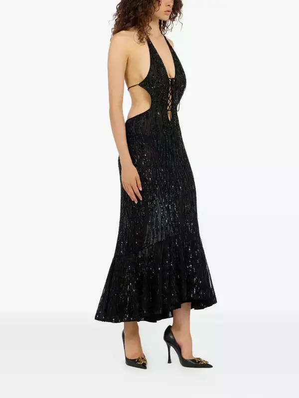 Roberto Cavalli Sequined Drawstring Dress