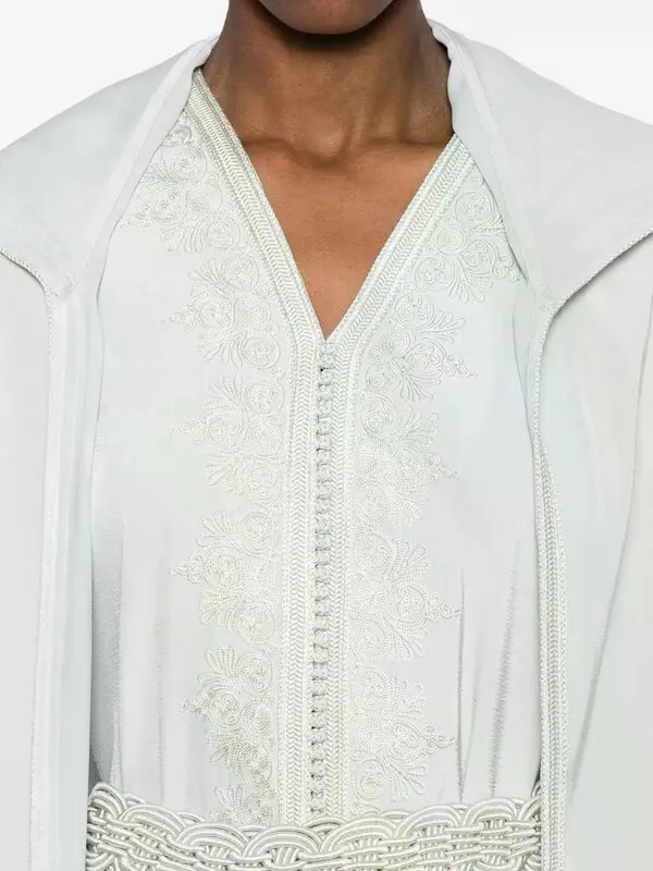 REEM AL DHAHERI Embroidered Hooded Kaftan Set
