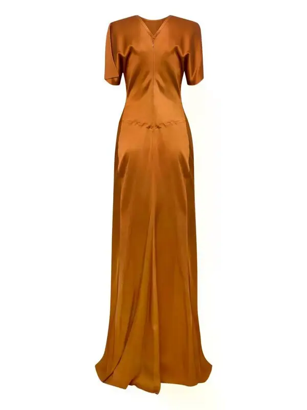 Victoria Beckham Ruched Maxi Dress - Brown | Editorialist