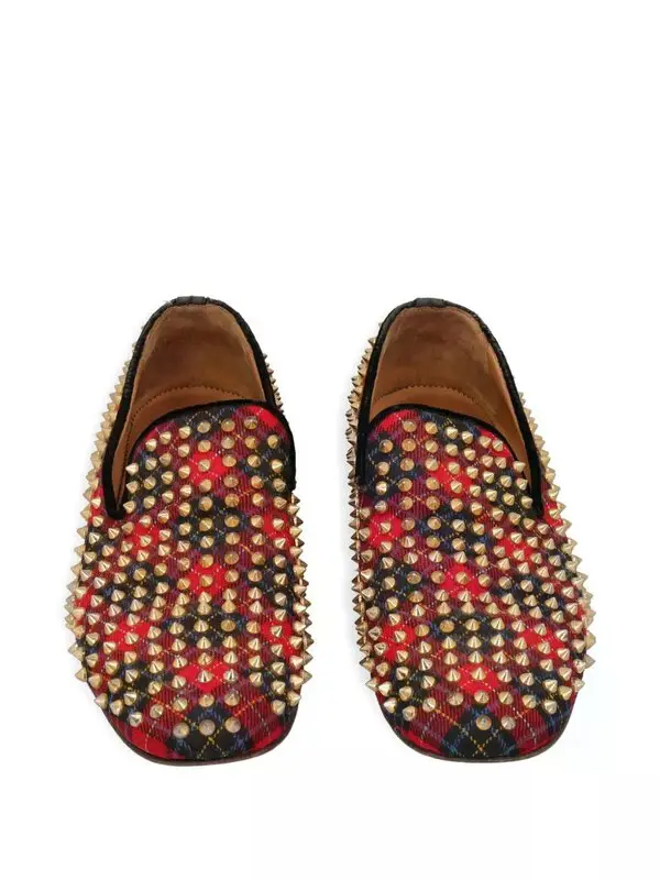 CHRISTIAN LOUBOUTIN Spikes-embellishment Loafers - Red
