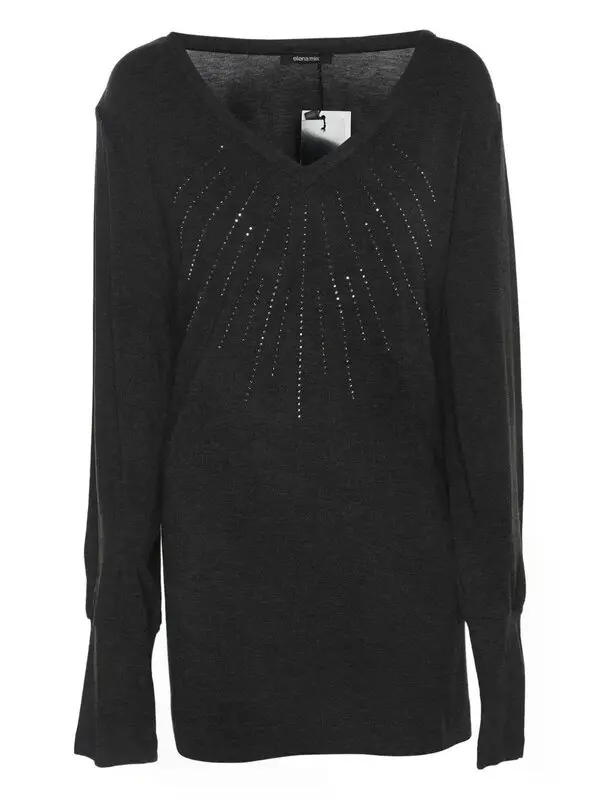 ELENA MIRO` Embellished V-neck Sweater