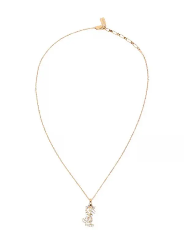 Saint Laurent Logo-pendant Necklace - Gold
