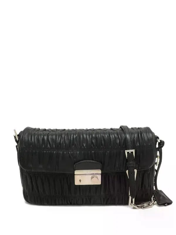 Prada Gaufre Gathered Leather Shoulder Bag