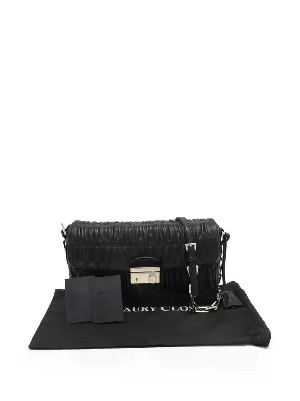 Prada Gaufre Gathered Leather Shoulder Bag