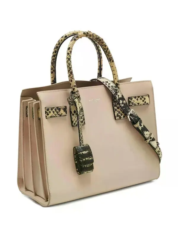Saint Laurent 2016 Sac De Jour Snake-embossed Tote - Neutrals
