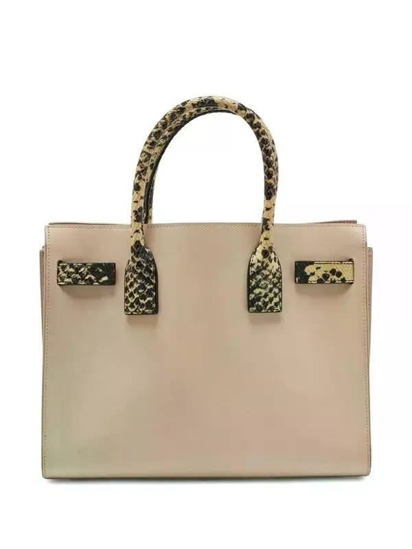 Saint Laurent 2016 Sac De Jour Snake-embossed Tote - Neutrals
