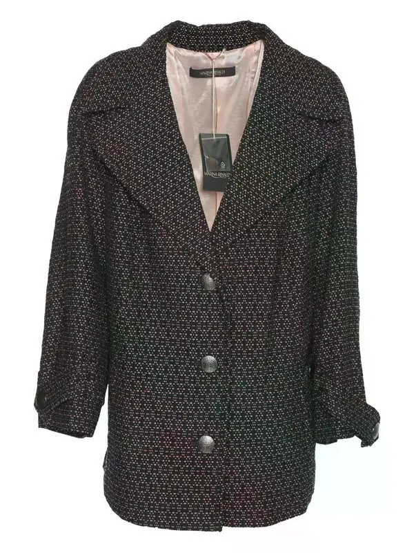 Marina Rinaldi Jacquard Wool Single-breasted Coat