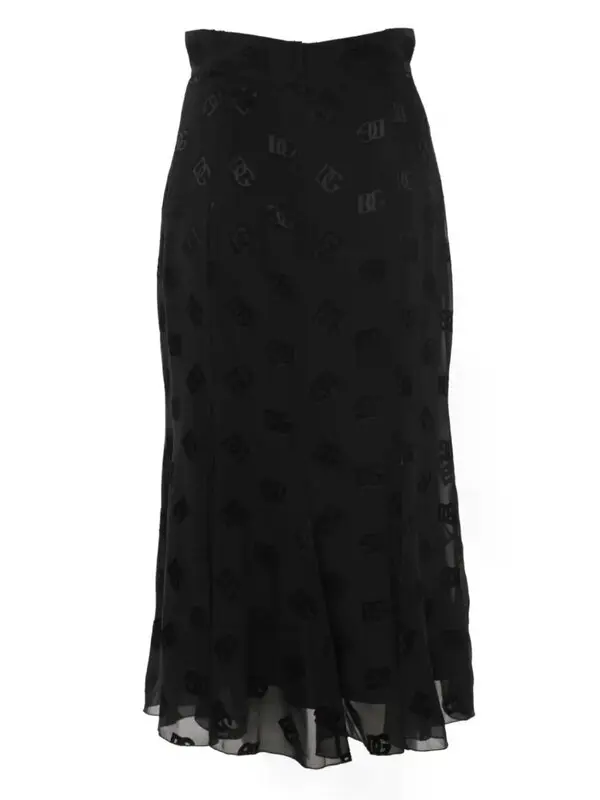 Dolce & Gabbana Logo-pattern Midi Skirt