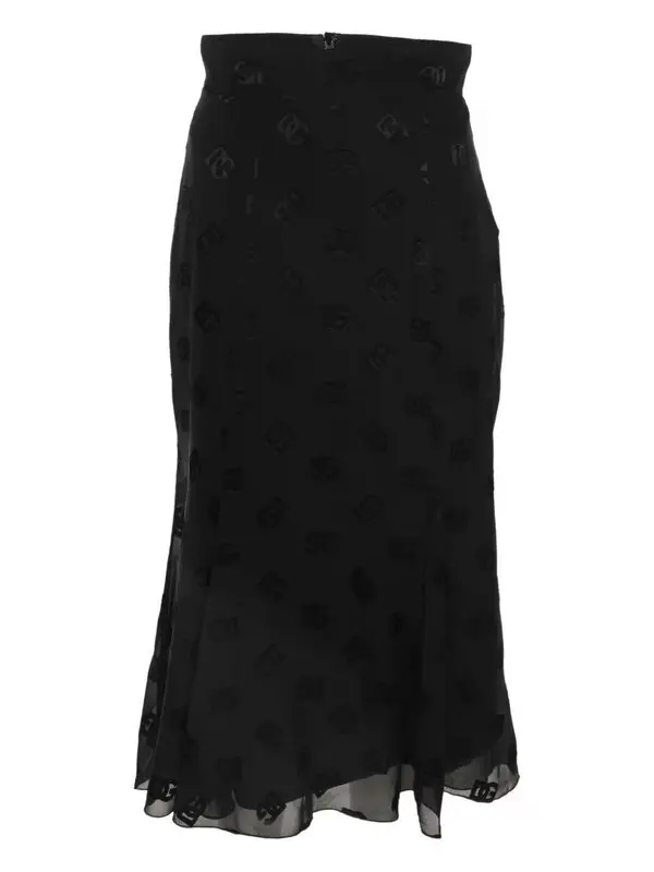 Dolce & Gabbana Logo-pattern Midi Skirt