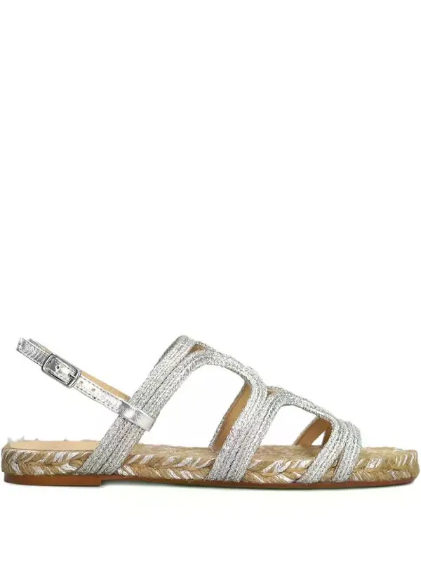 CastaÑer Pitra Braided Strap Sandals - Silver