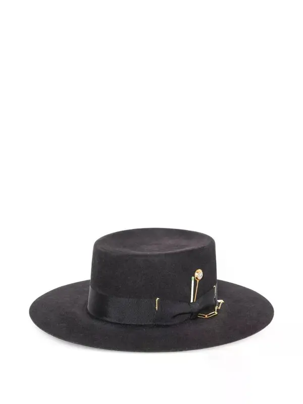 Nick Fouquet East Hall Ribbon-trim Pin Hat - Black