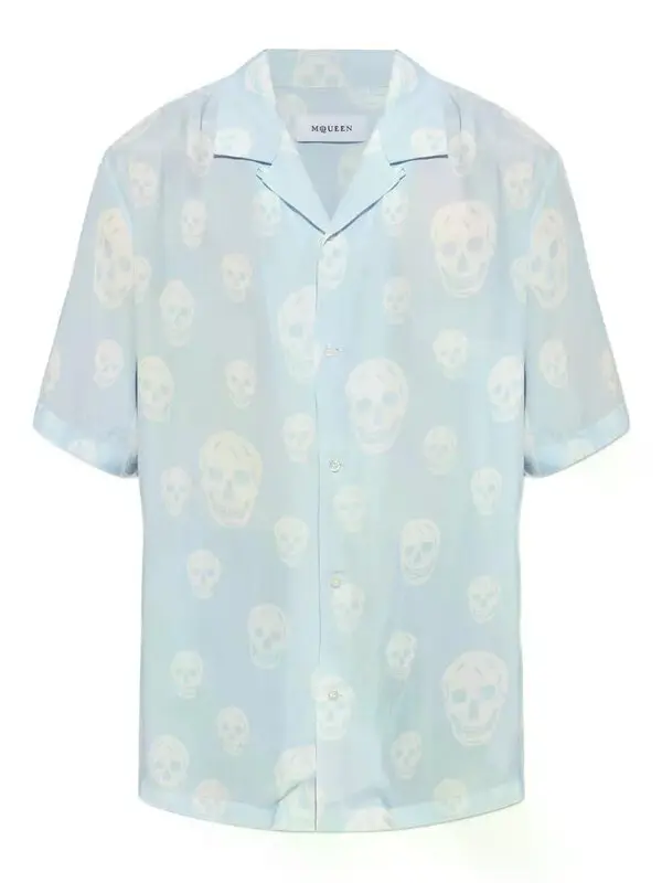 Alexander McQueen Skull-pattern Shirt - Blue