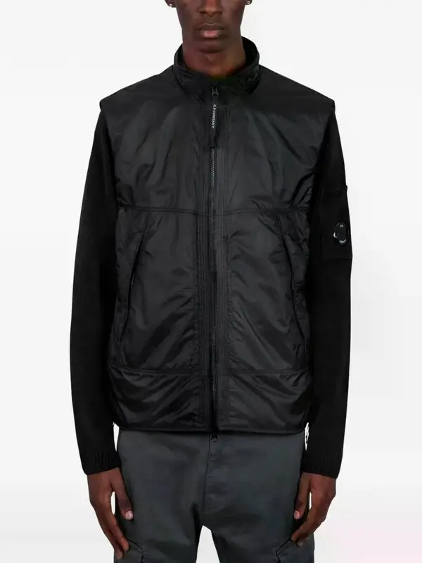 C.P. COMPANY Zip-up Gilet With Logo Detail - Black