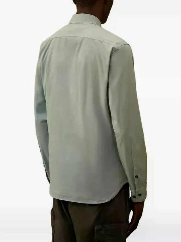 C.P. COMPANY Organic Gabardine Long-sleeve Lens Shirt - Blue