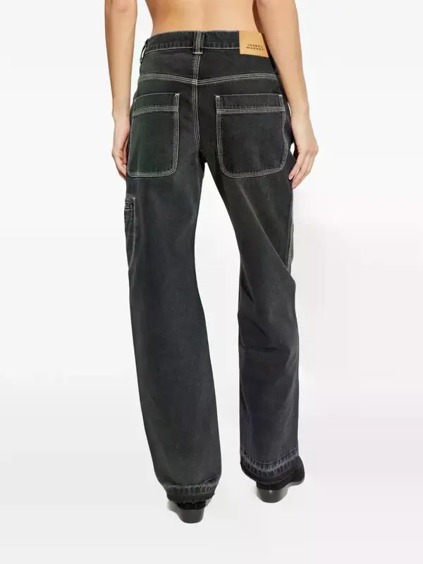 Isabel Marant Étoile Jeyda Embroidered Jeans - Black
