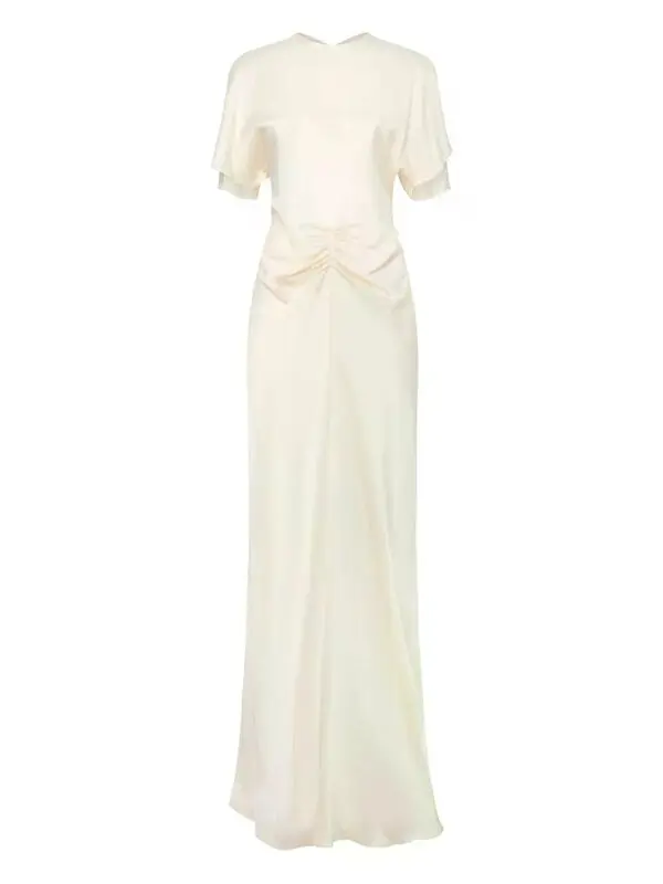 Victoria Beckham Gathered Maxi Dress - Neutrals