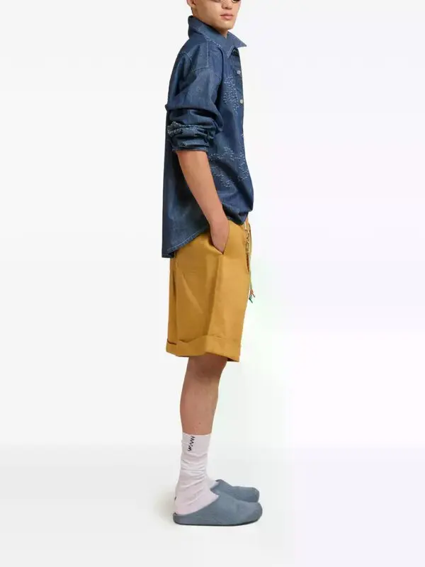 Marni Ramie Cargo Shorts With Embroidered Logo